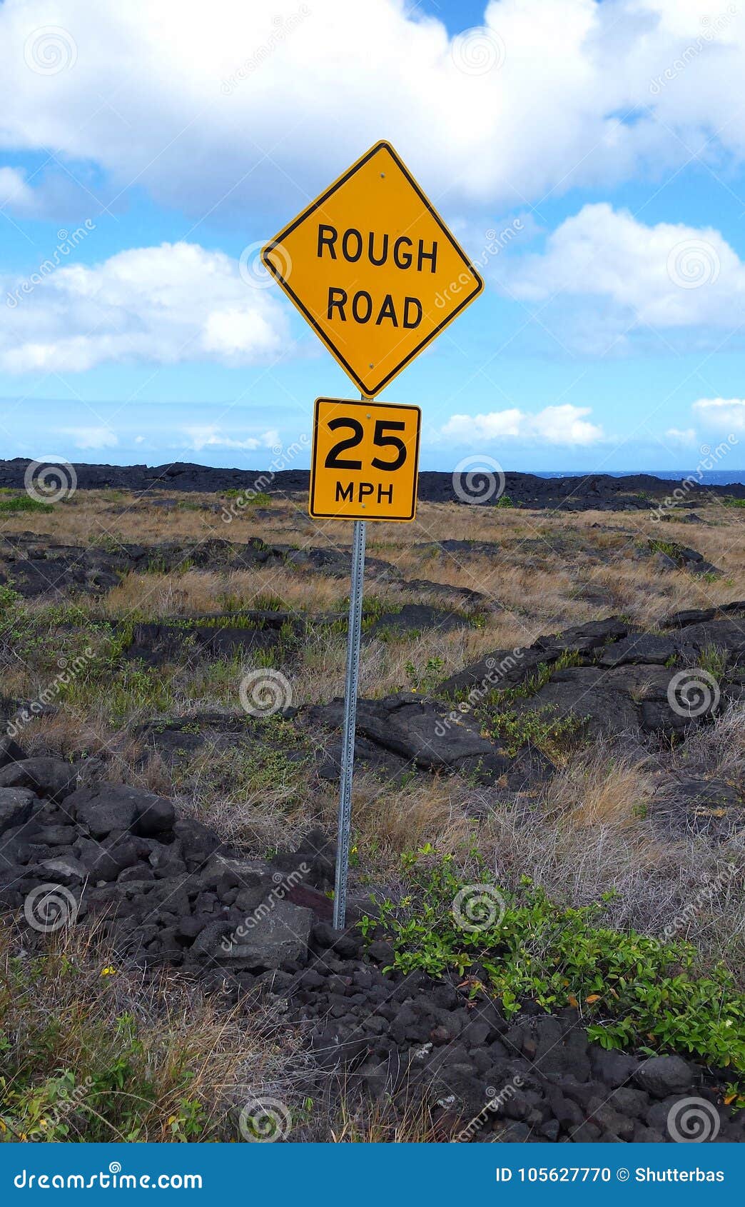 Caution: Rough Road Sign In The San Juan Mountains In Colorado Stock ...