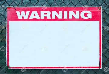 Warning Sign Safety Caution with Blank White Message at Construction ...