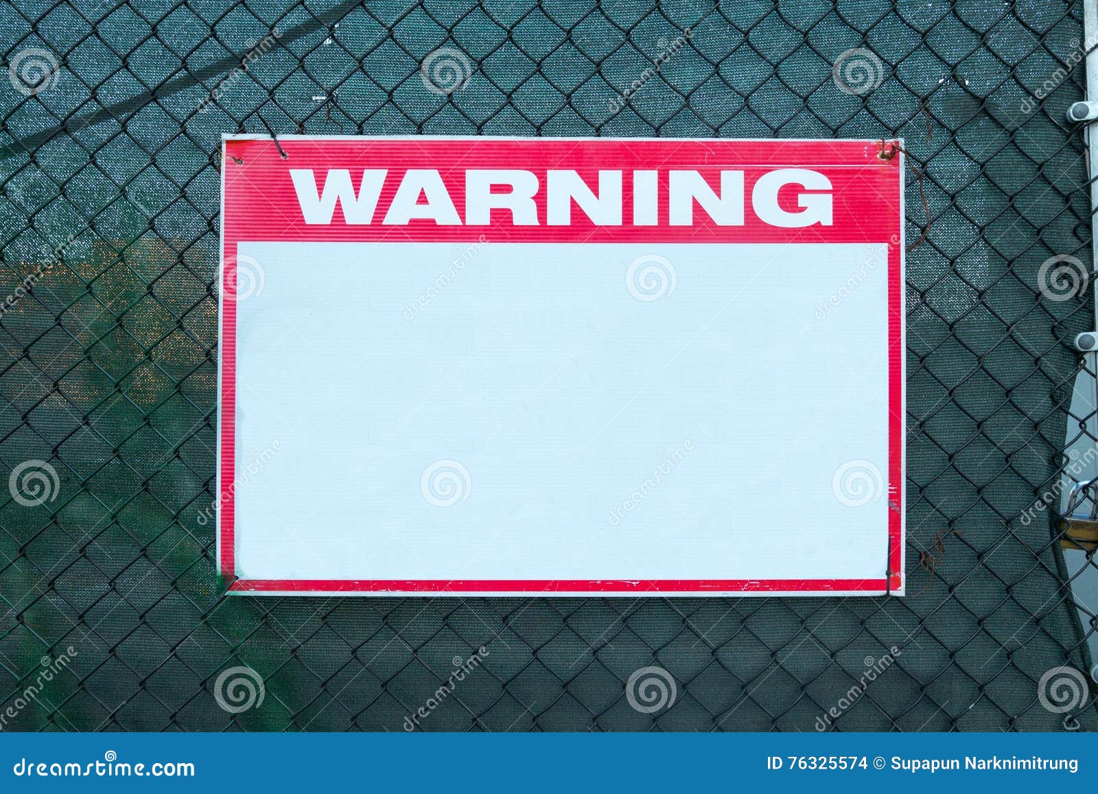 Warning Sign Safety Caution with Blank White Message at Construction ...