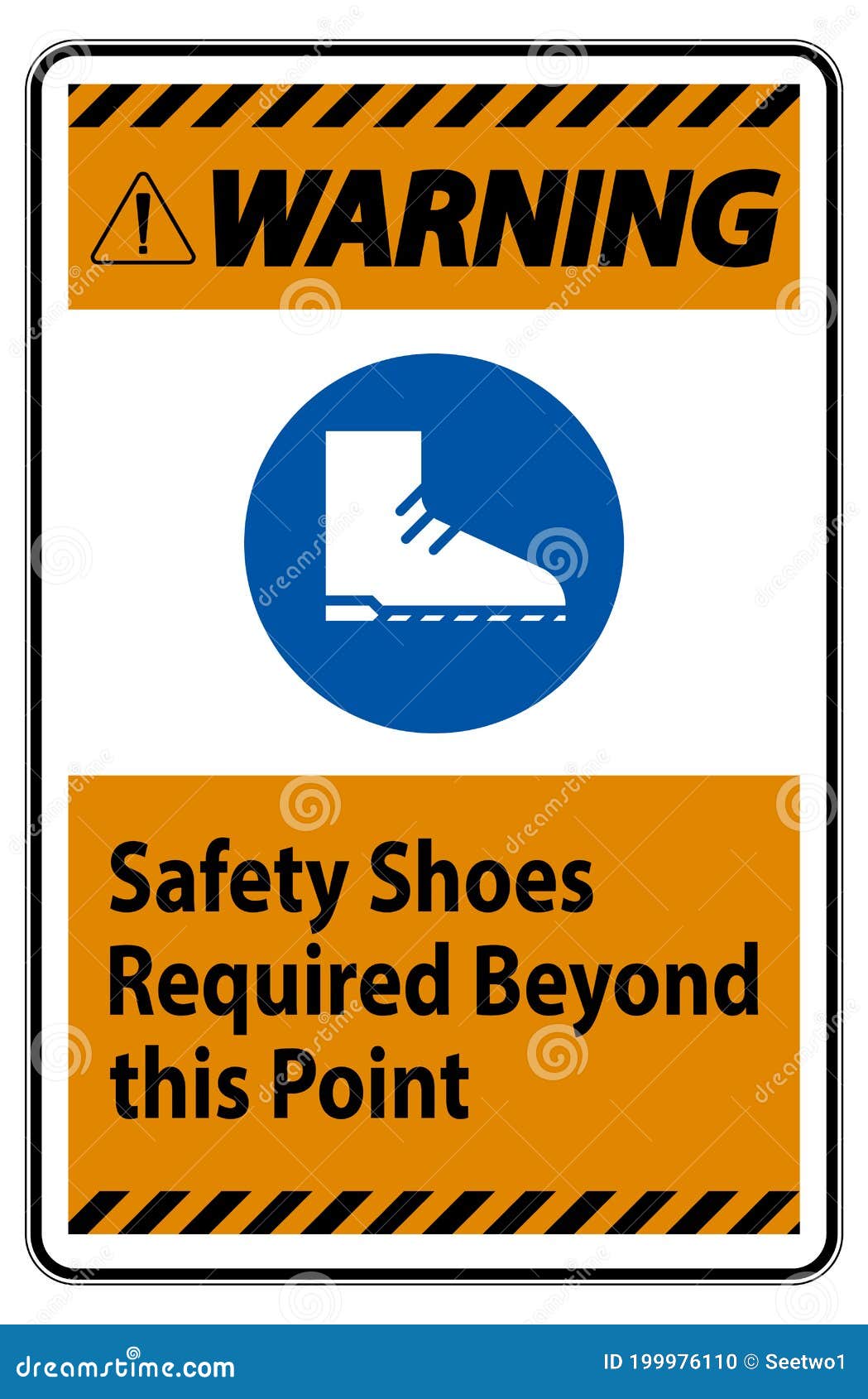 Warning Sign Safety Shoes Required Beyond this Point Stock Vector ...