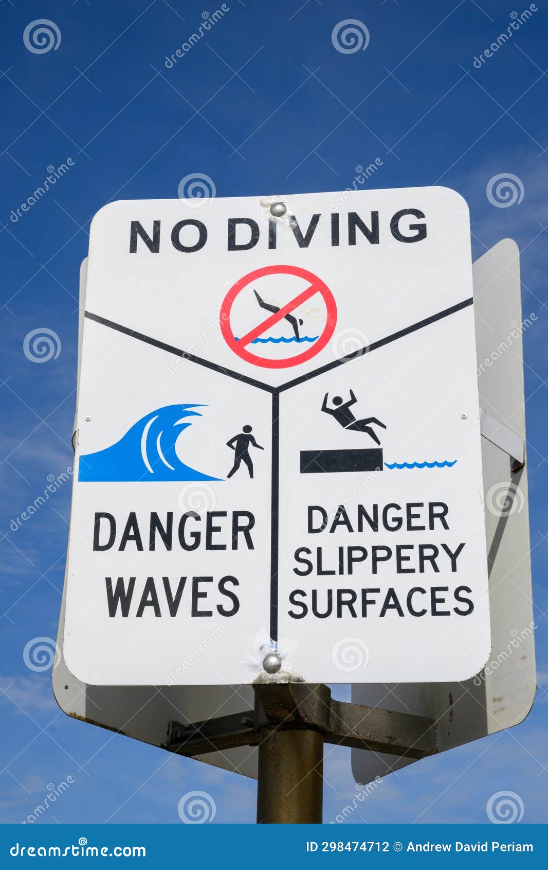 Warning Sign Saying No Diving Stock Photo - Image of outside, caution ...