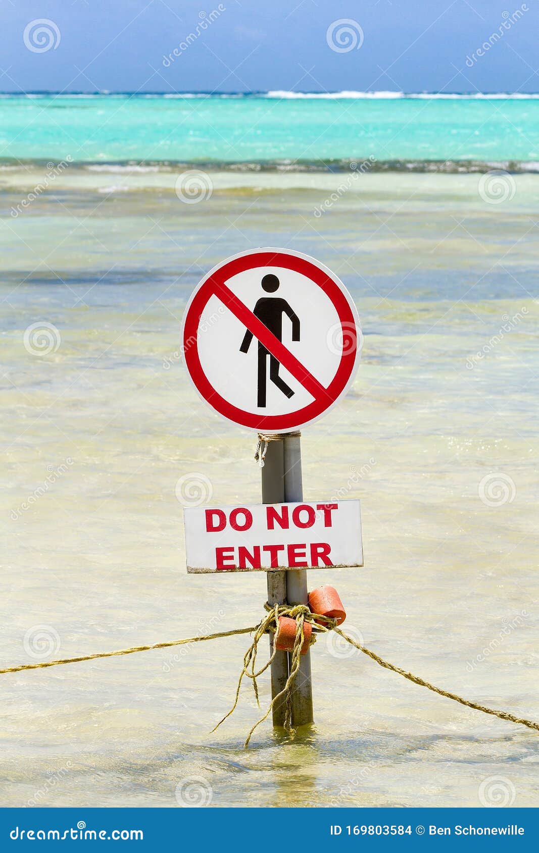 Warning Sign by the Sea Do Not Enter Stock Photo - Image of beware ...