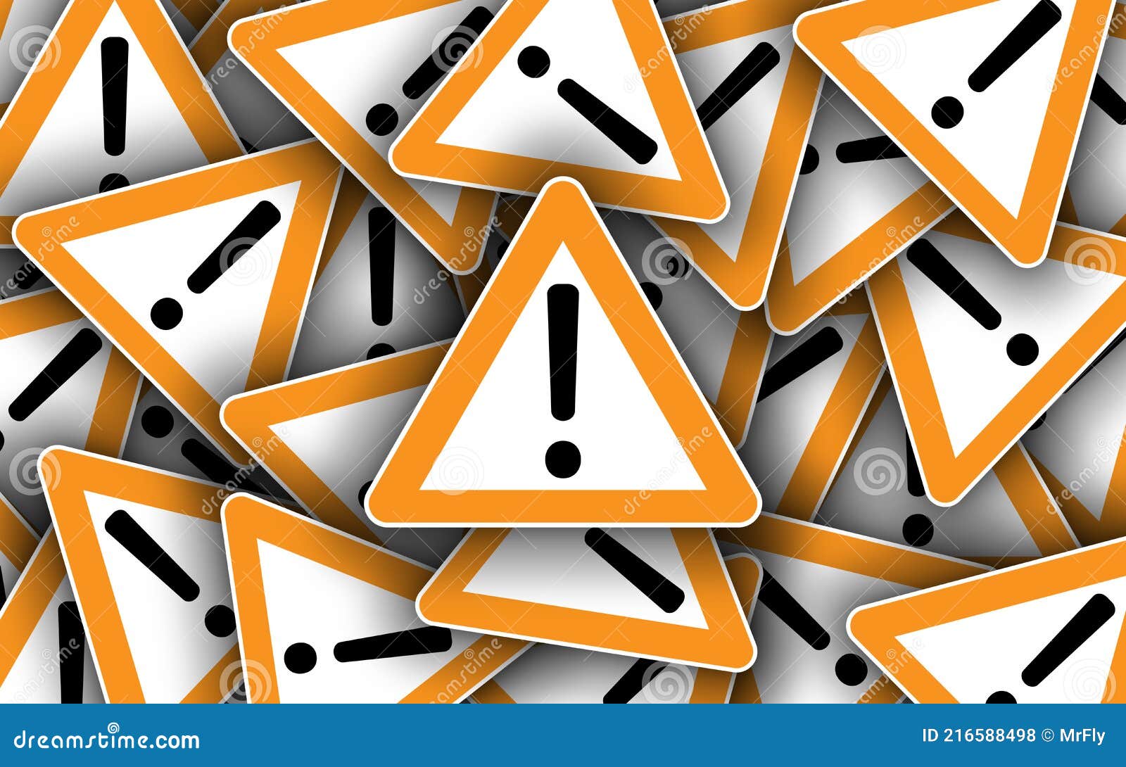 Warning Sign Seamless Background, Orange Vector Illustration Stock ...