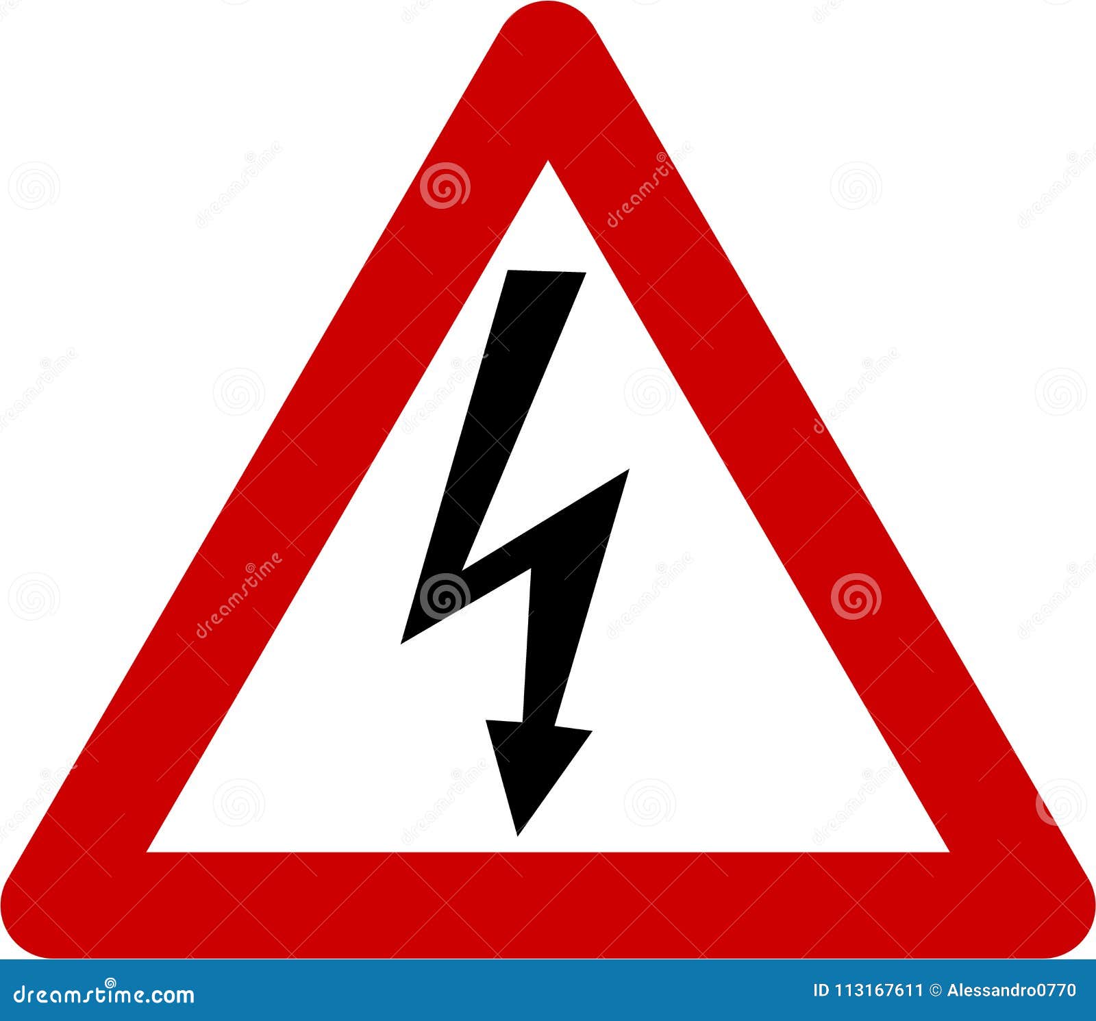 Warning sign with shock stock illustration. Illustration of black ...