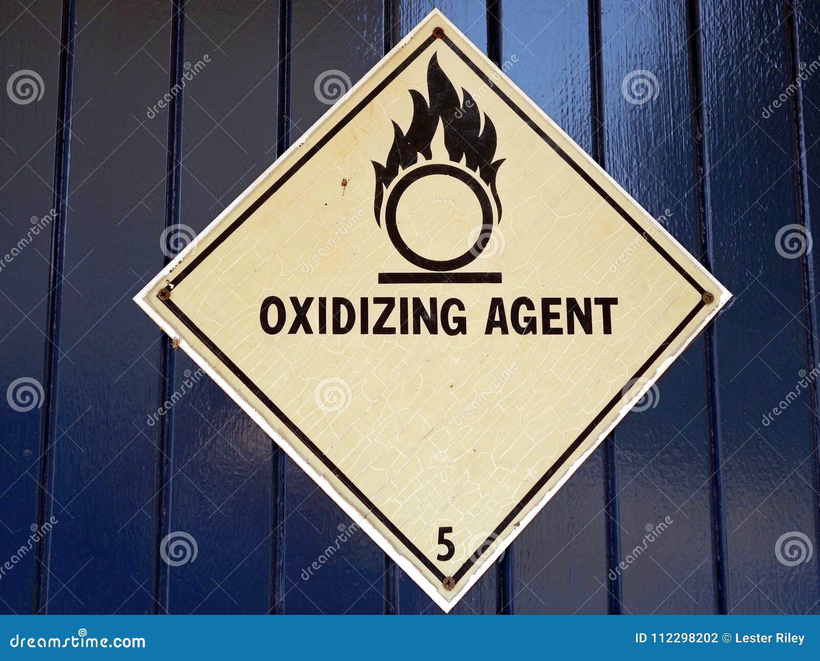 A Warning Sign Showing that People are in the Vicinity of Oxidizing ...