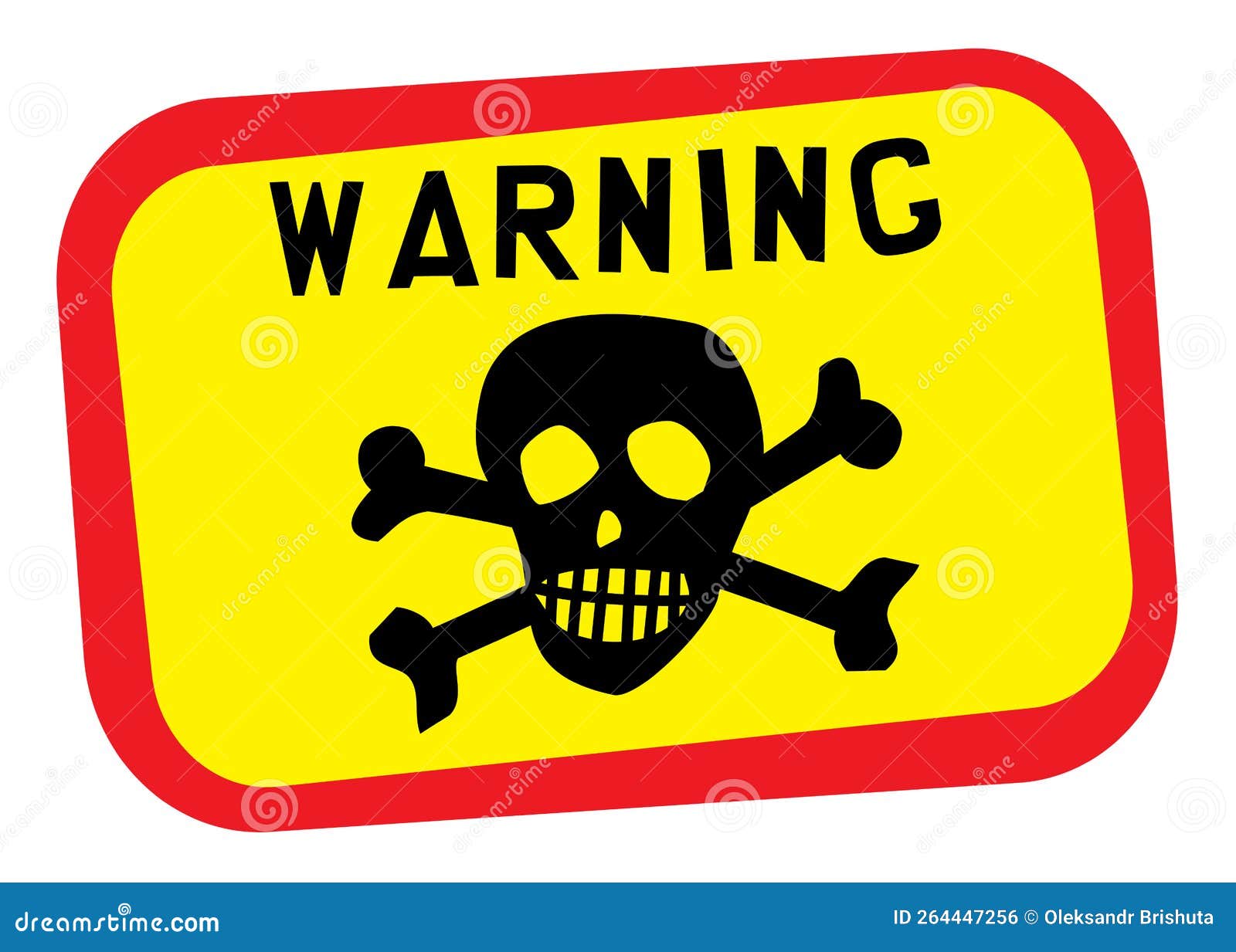 Warning Sign with Skull and Bones. Stock Illustration - Illustration of ...
