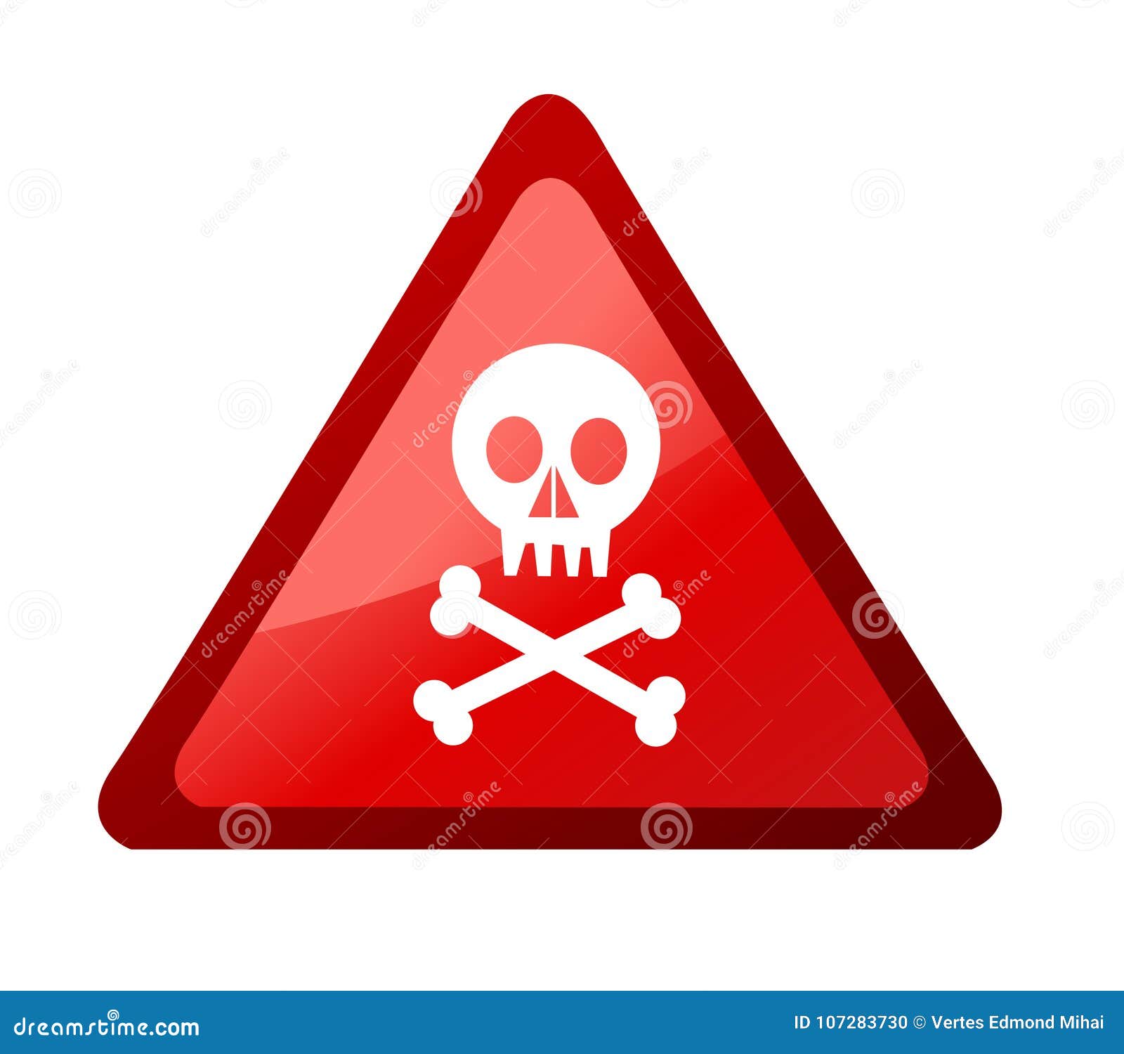 Warning sign with skull stock vector. Illustration of electric - 107283730