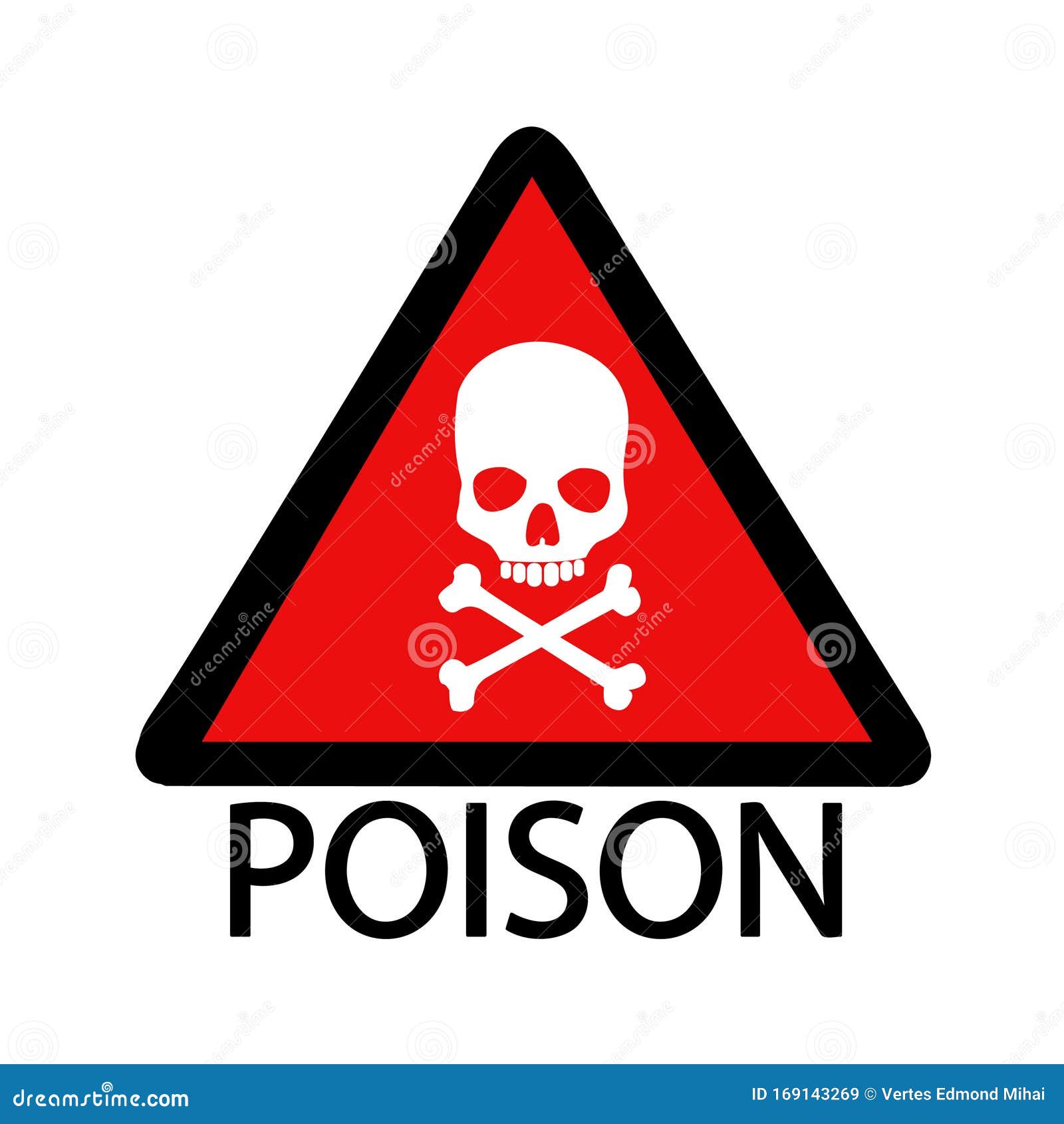 Warning sign with skull stock vector. Illustration of injurious - 169143269