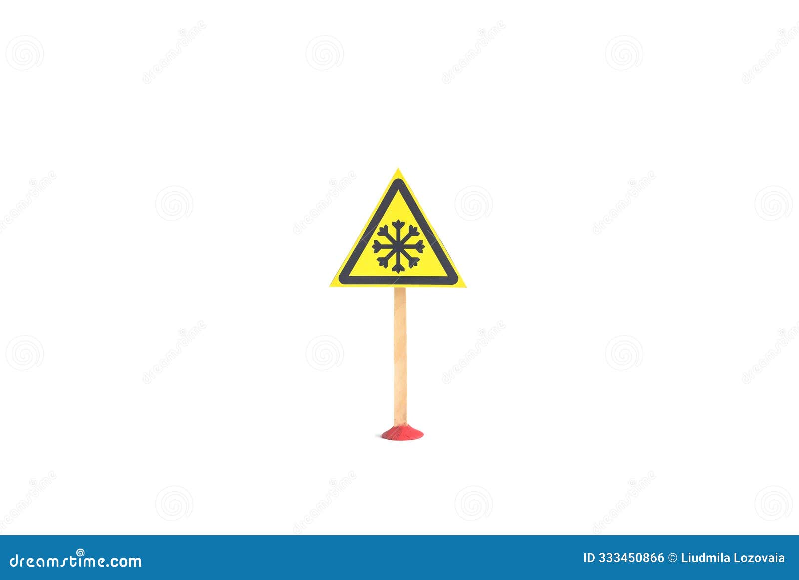 Warning Sign Snowflake in a Yellow Triangle on a White Background Stock ...