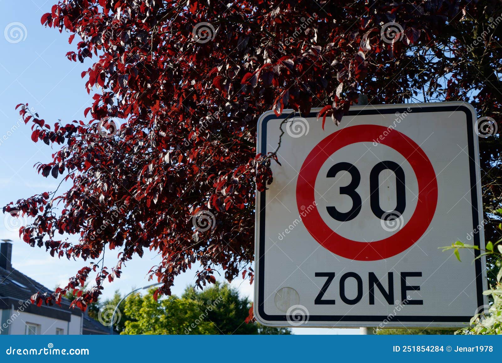 Warning Sign 30 Speed Limit Zone Editorial Stock Image - Image of zone ...
