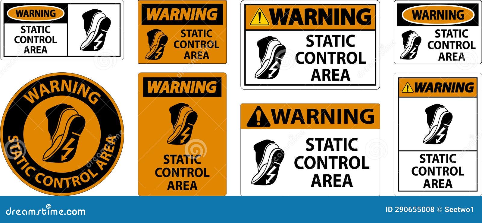 Warning Sign Static Control Area Stock Vector - Illustration of control ...