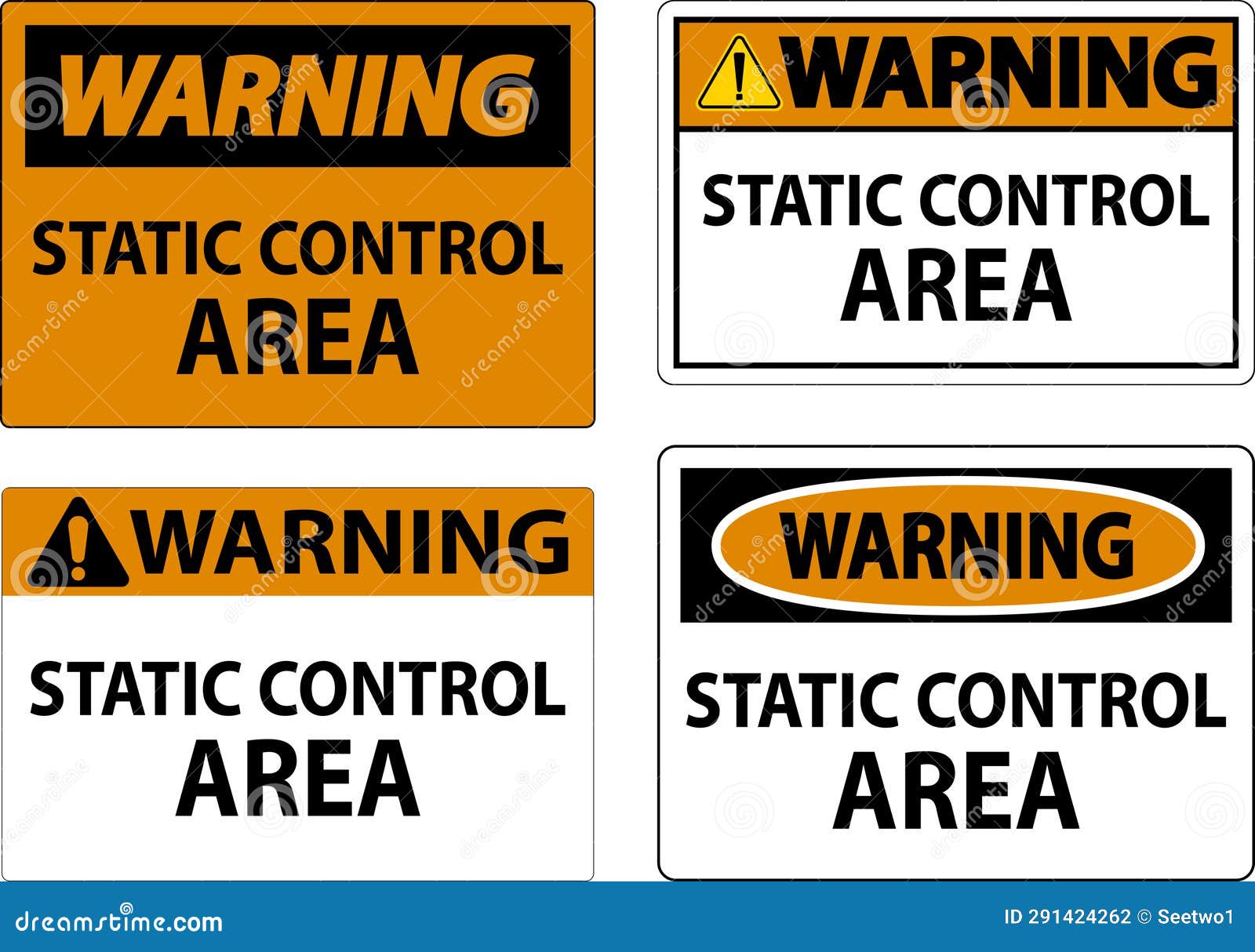Warning Sign Static Control Area Stock Vector - Illustration of ...