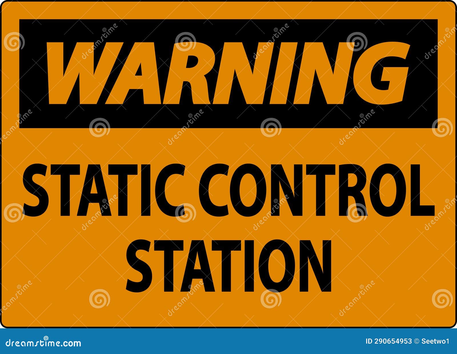 Warning Sign Static Control Station Stock Vector - Illustration of ...