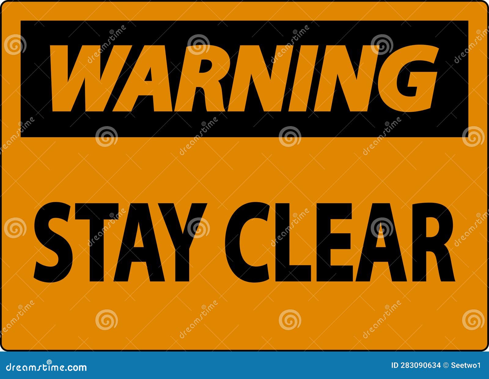 Warning Sign Stay Clear on White Background Stock Vector - Illustration ...