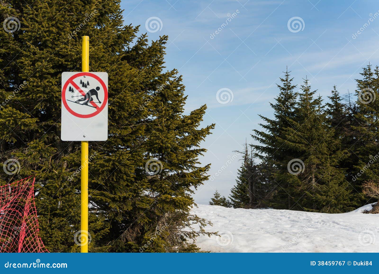 Warning sign stock image. Image of notice, resort, snow - 38459767