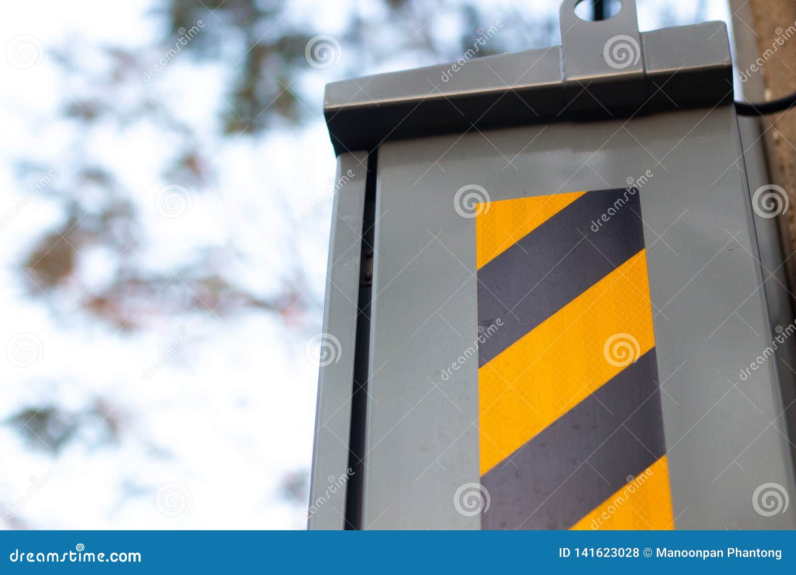 Warning Sign Striped Caution Tape on Box Stock Photo - Image of ...