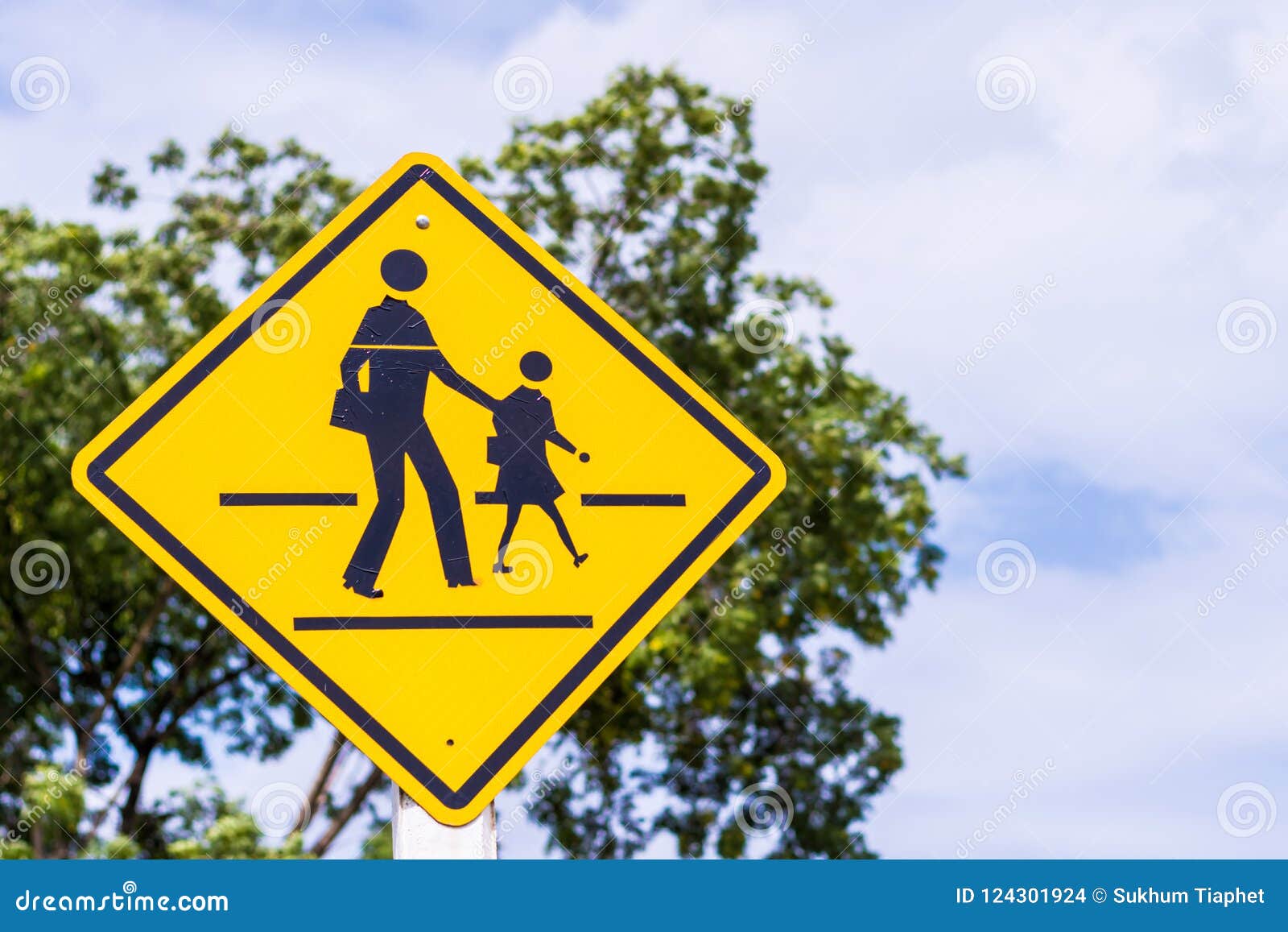 Warning Sign for Students School Stock Photo - Image of danger, blue ...