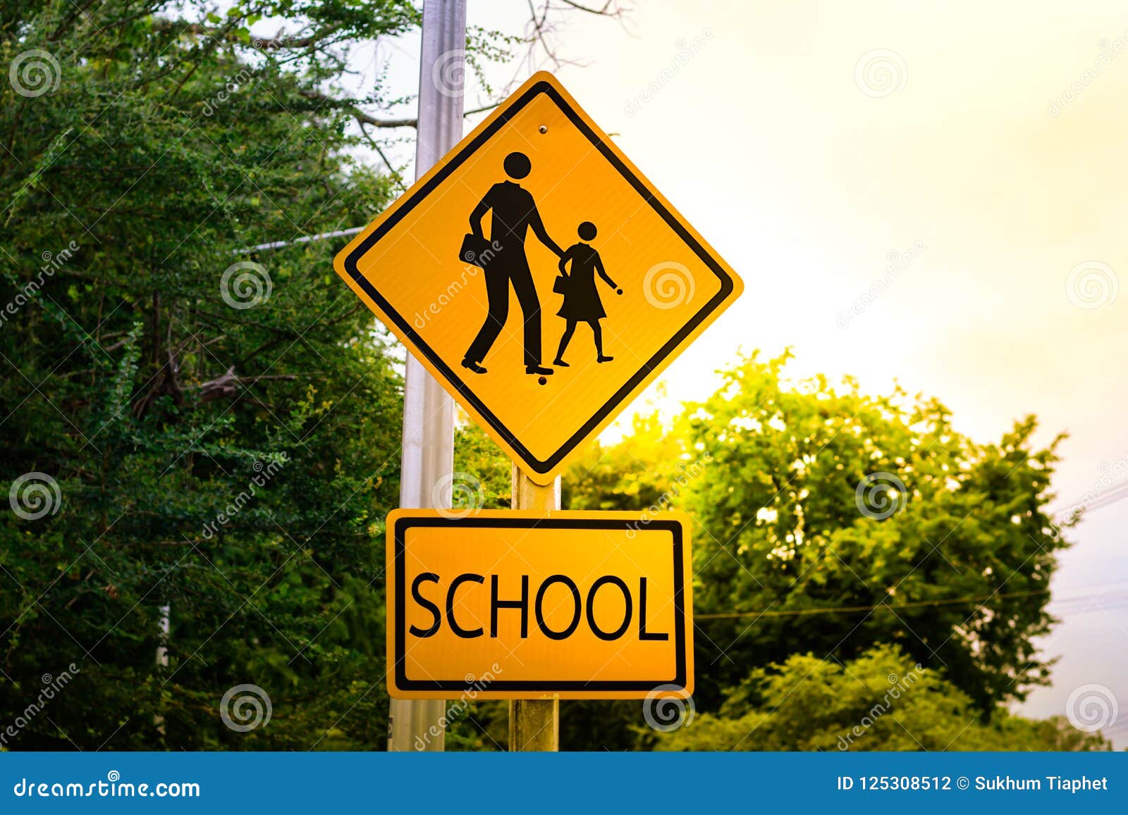 Students Crossing Ahead Sign Royalty-Free Stock Photo | CartoonDealer ...