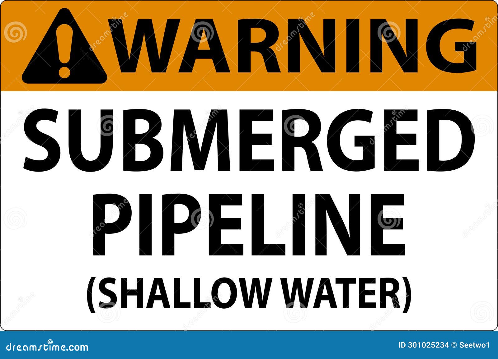 Warning Shallow Water Hazard Sign Icon Of 3 Types Color, Black And ...