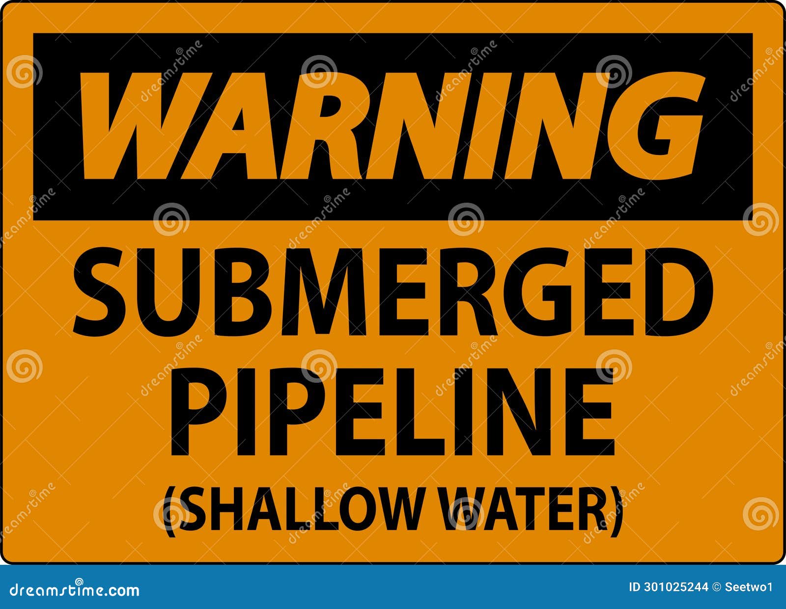 Warning Shallow Water Hazard Sign Icon Of 3 Types Color, Black And ...