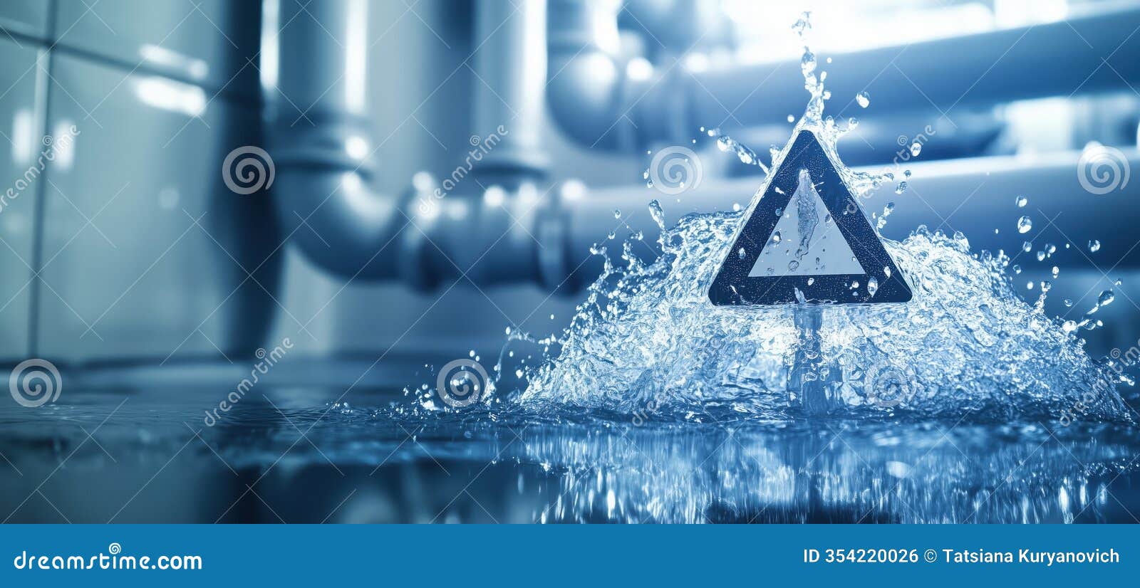 Warning Sign Submerged in Water, Indicating Potential Hazard in ...