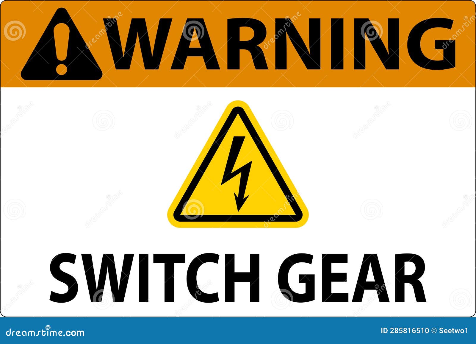 Warning Sign, Switch Gear Sign Stock Vector - Illustration of electric ...