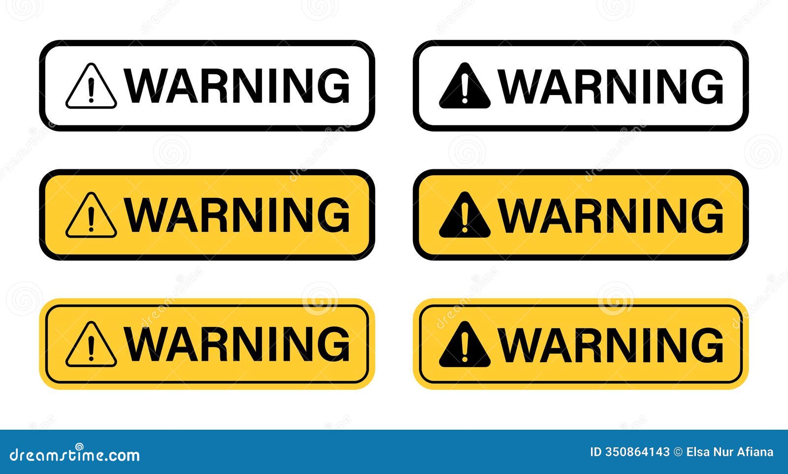 Warning Sign with Text Icon in Flat Design. Alert, Caution Concept ...