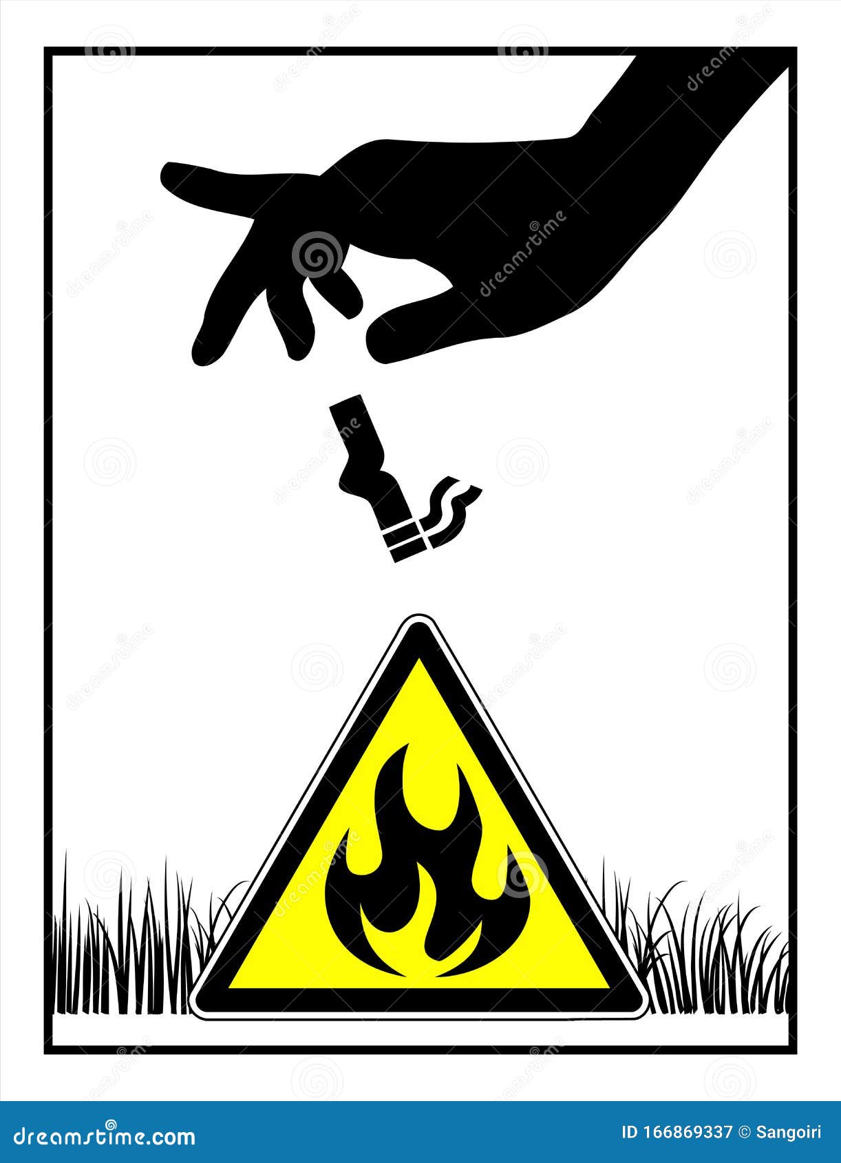 Cigarettes can cause fire stock illustration. Illustration of ...