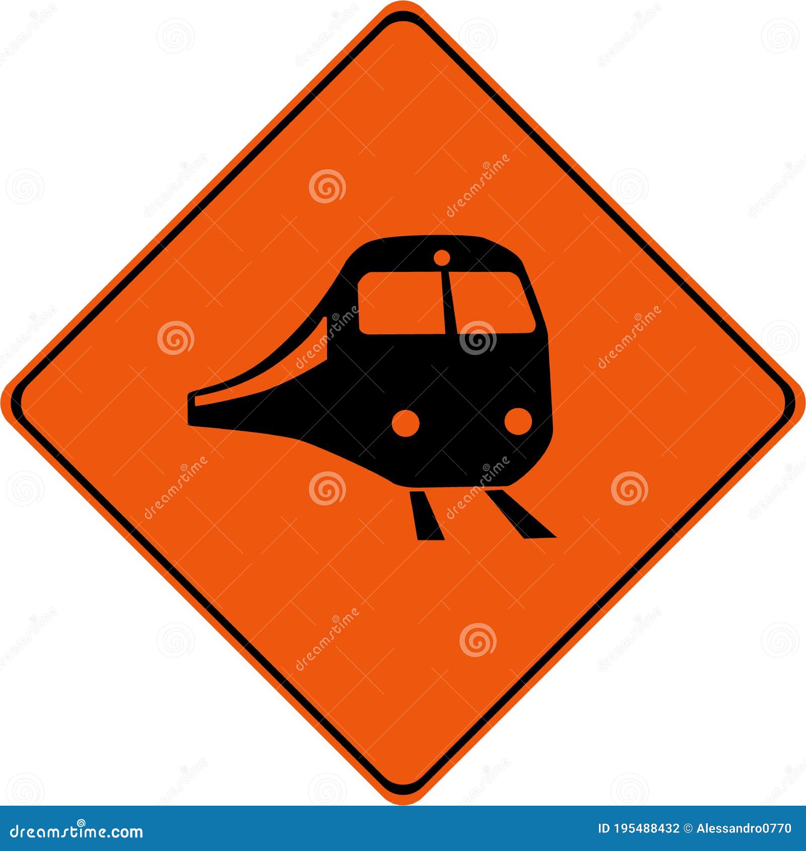Warning sign with train stock illustration. Illustration of quadratic ...