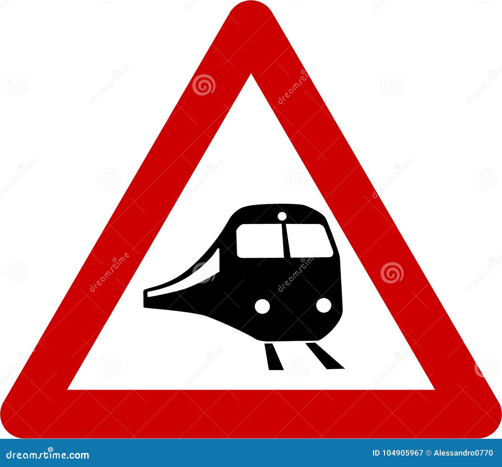 Warning sign with train stock illustration. Illustration of alert ...