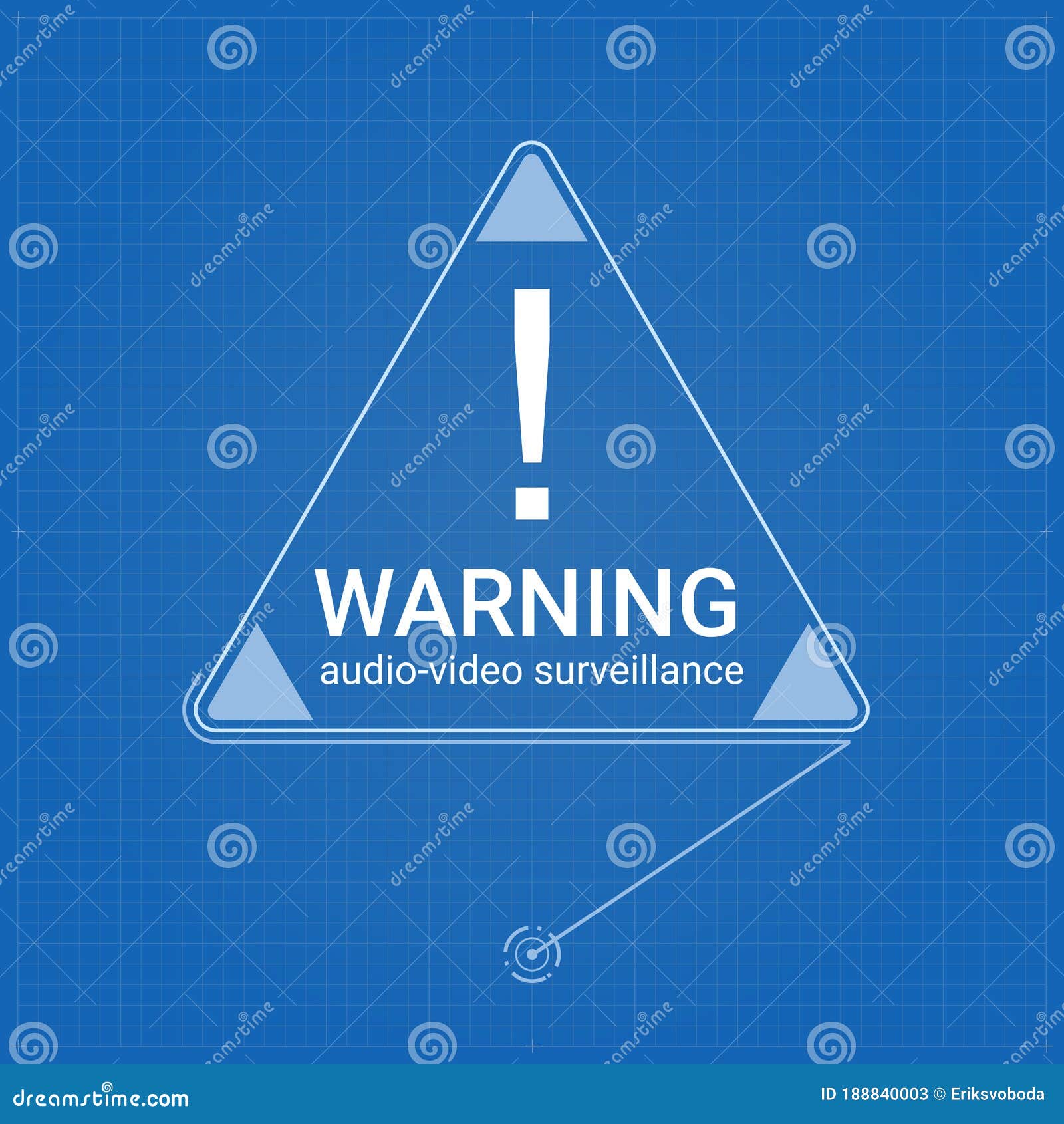 Warning Sign in Triangle on Blueprint Background. Icon for UI. Element ...