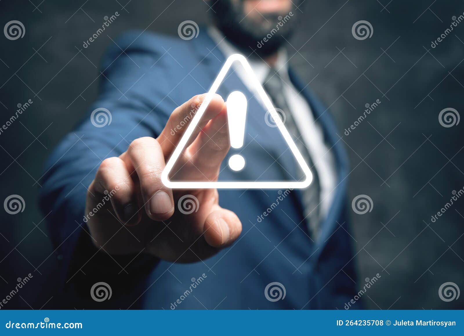 Warning sign in a triangle stock photo. Image of caution - 264235708