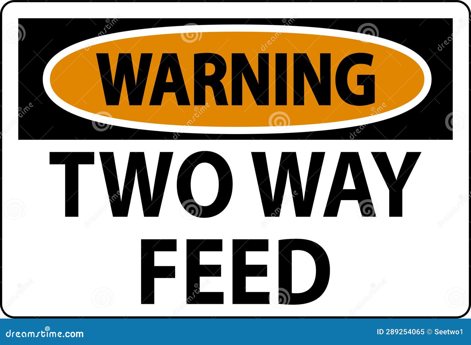 Warning Sign Two Way Feed stock illustration. Illustration of finger ...