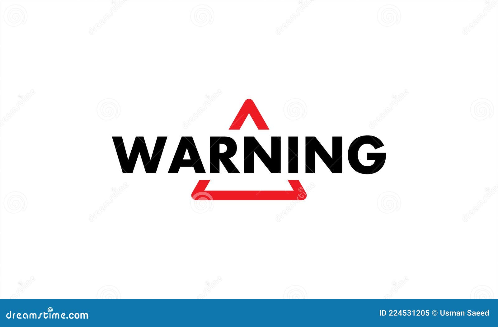 Warning Sign Typographic Symbol Template Icon Logo Design Vector ...