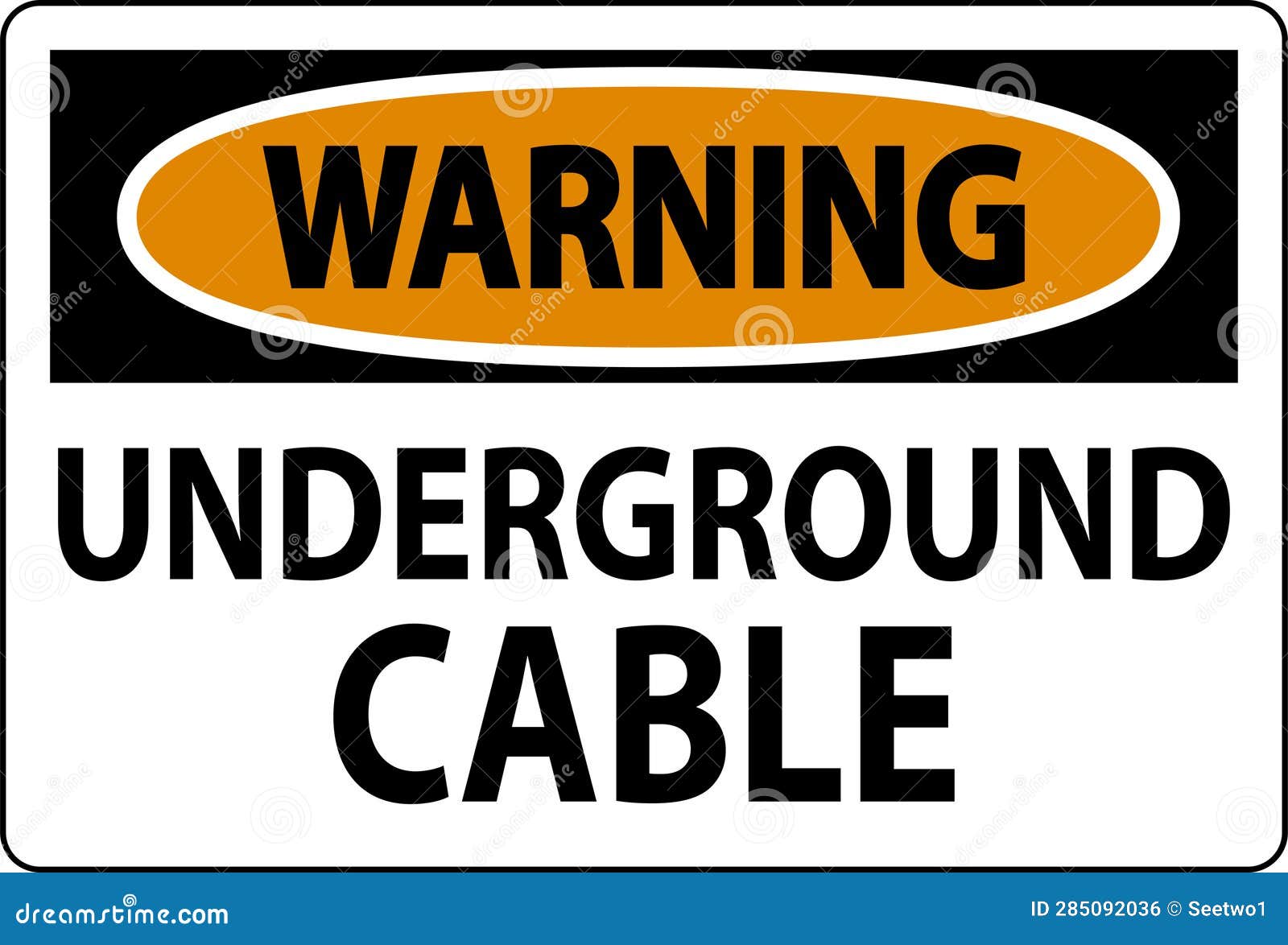 Warning Sign, Underground Cable Stock Vector - Illustration of cables ...