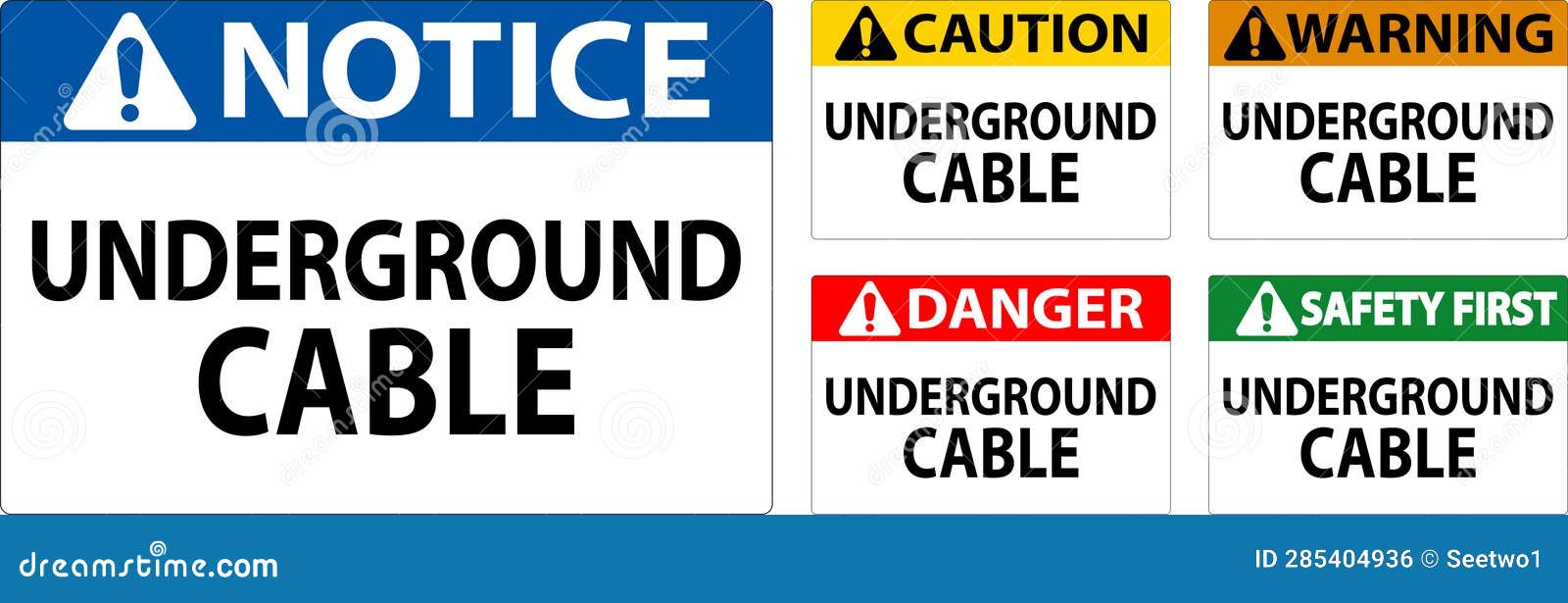 Warning Sign, Underground Cable Stock Vector - Illustration of ...