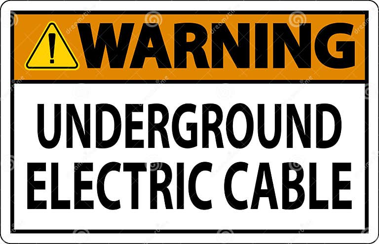 Warning Sign, Underground Electric Cable Stock Vector - Illustration of ...