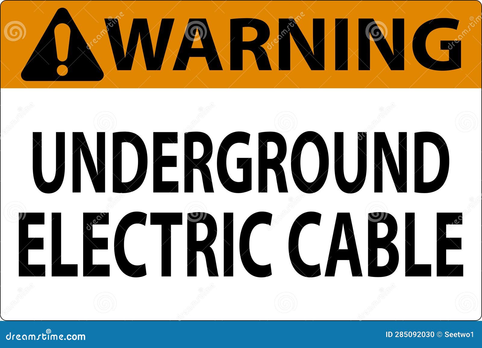 Warning Sign, Underground Electric Cable Stock Vector - Illustration of ...