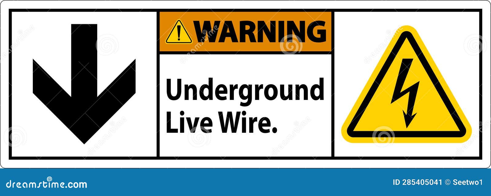 Warning Sign, Underground Live Wire Cartoon Vector | CartoonDealer.com ...