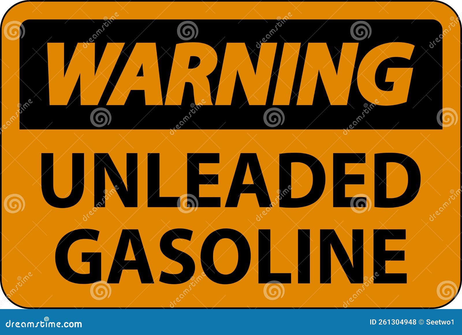 Warning Sign Unleaded Gasoline On White Background Vector Illustration ...
