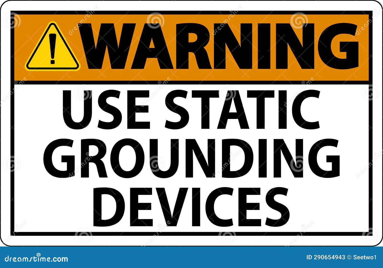 Warning Sign Use Static Grounding Devices Stock Vector - Illustration ...