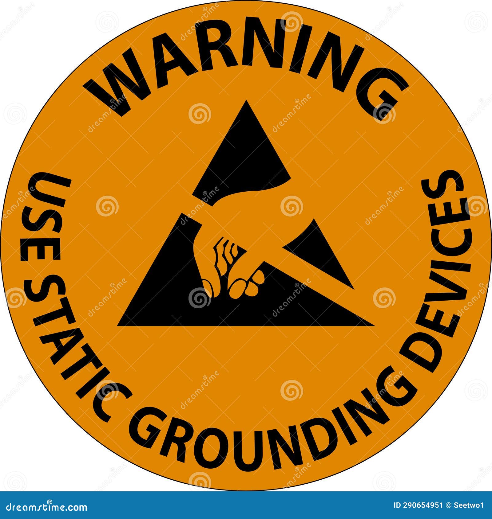 Warning Sign Use Static Grounding Devices Stock Vector - Illustration ...