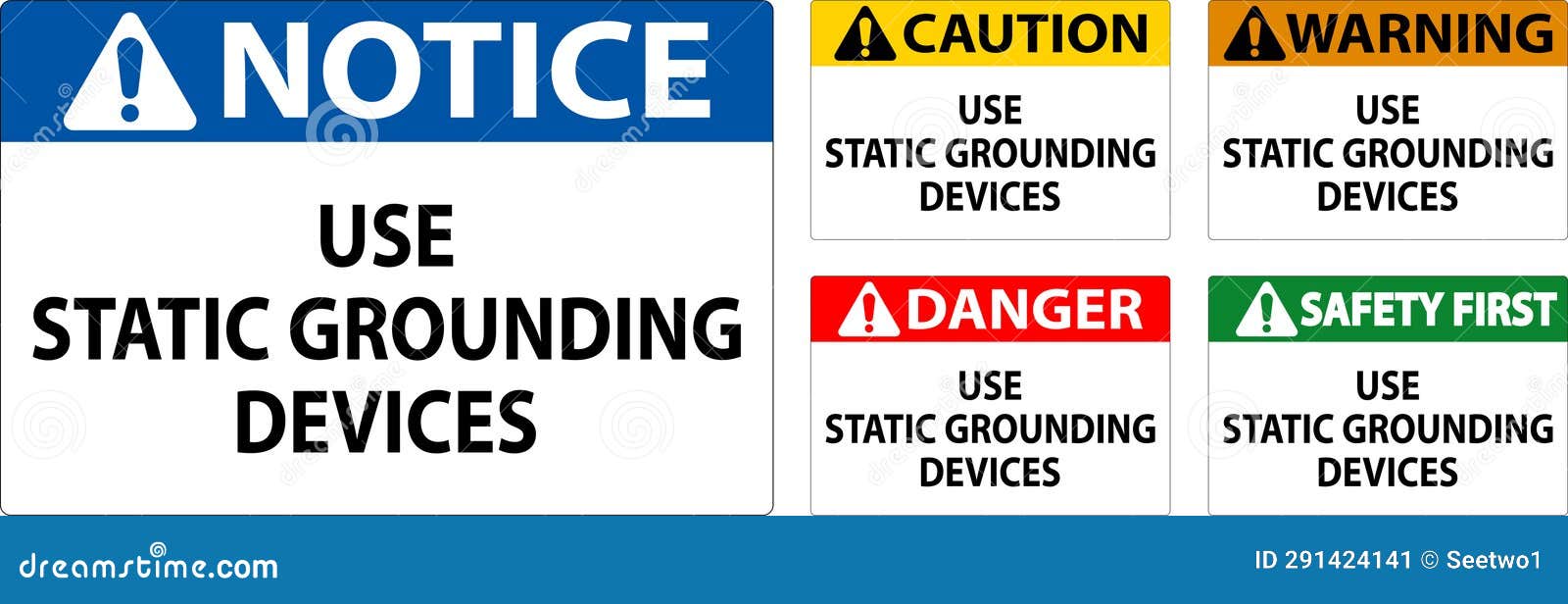 Warning Sign Use Static Grounding Devices Stock Vector - Illustration ...