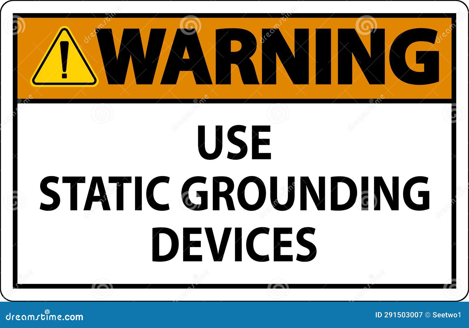 Warning Sign Use Static Grounding Devices Stock Vector - Illustration ...