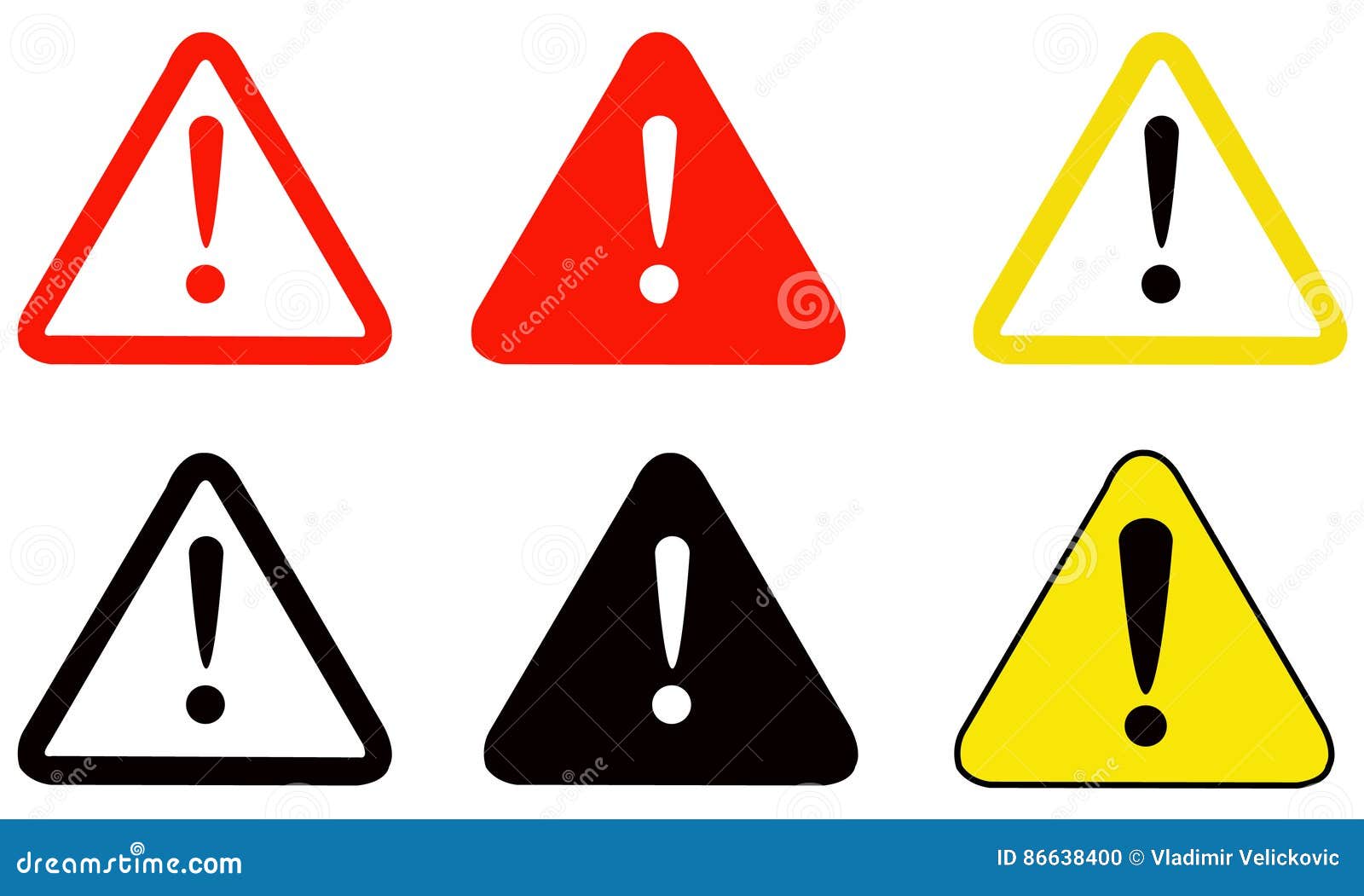Warning sign stock vector. Illustration of warning, objects - 86638400