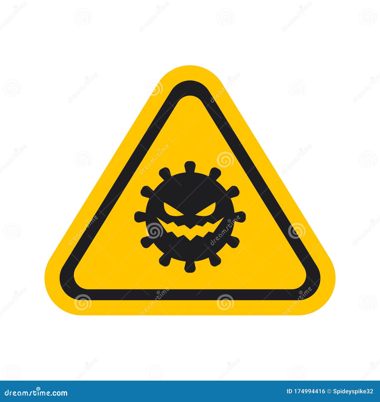 Warning Sign of Virus. Isolated Vector Illustration Stock Vector ...
