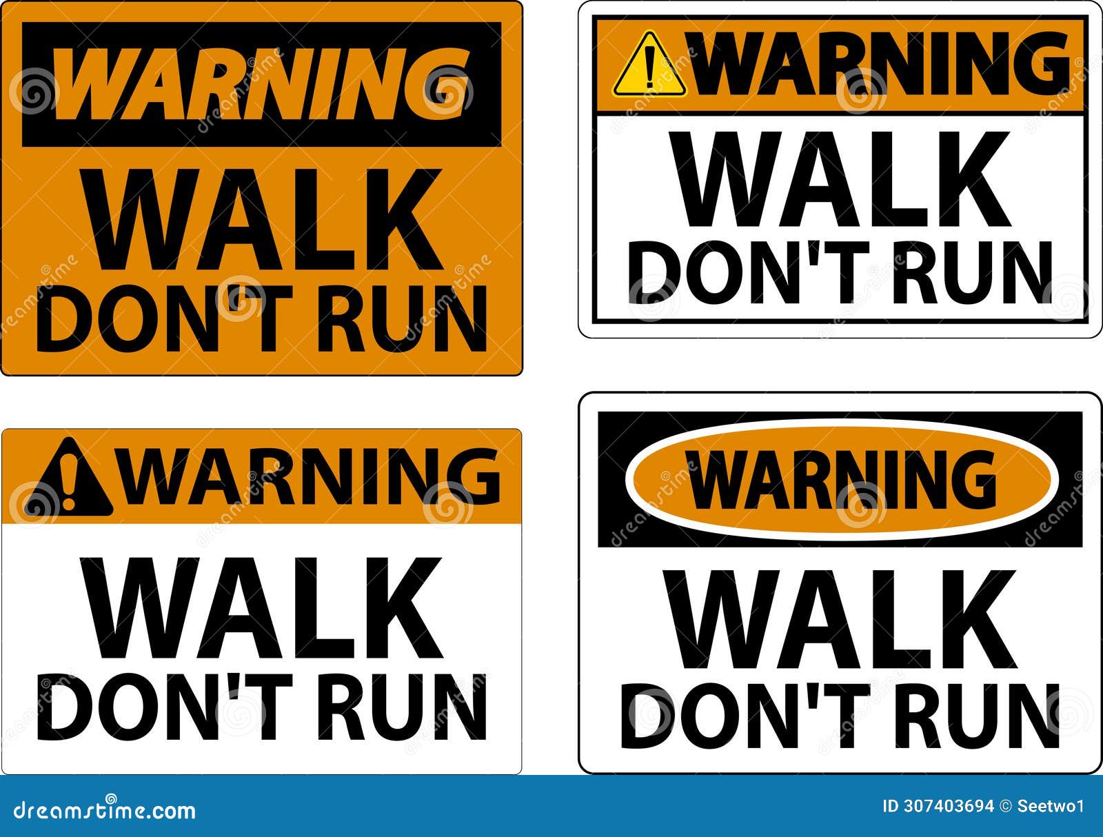 Warning Sign, Walk Don T Run Stock Vector - Illustration of icon ...