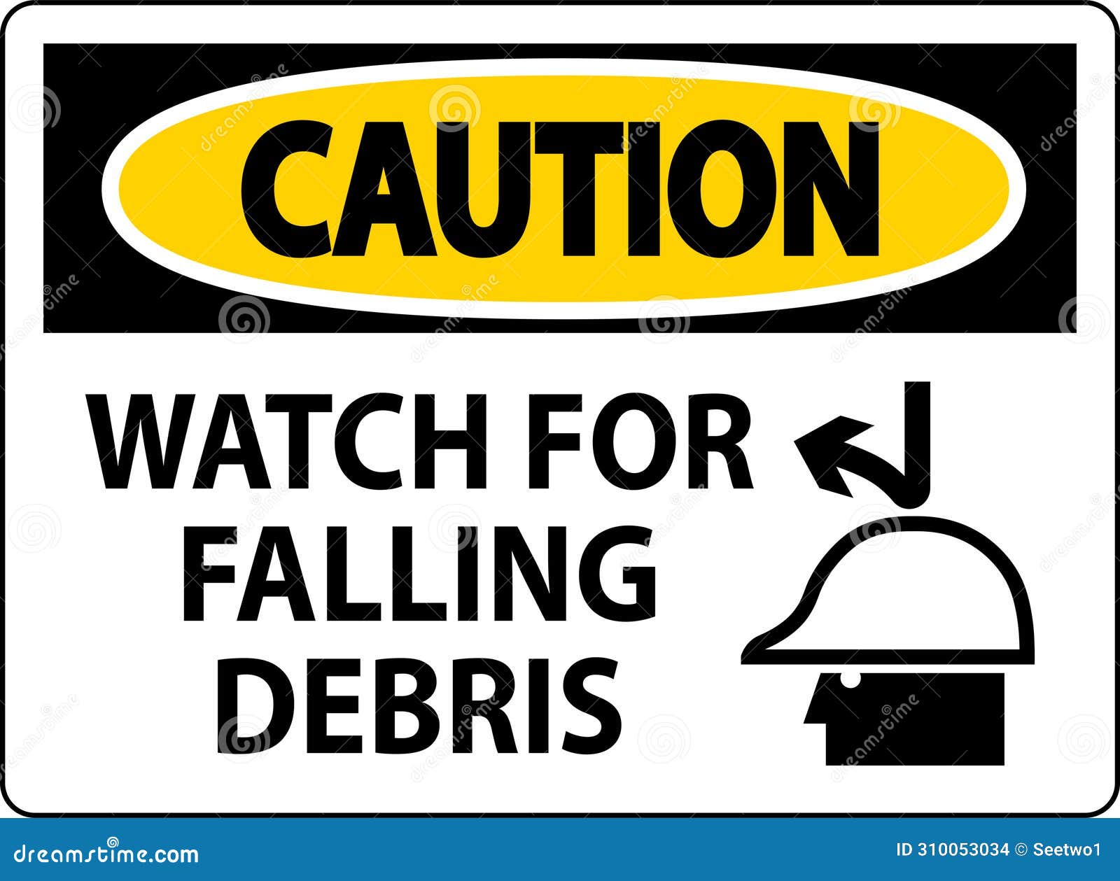 Warning Sign, Watch for Falling Debris Stock Vector - Illustration of ...
