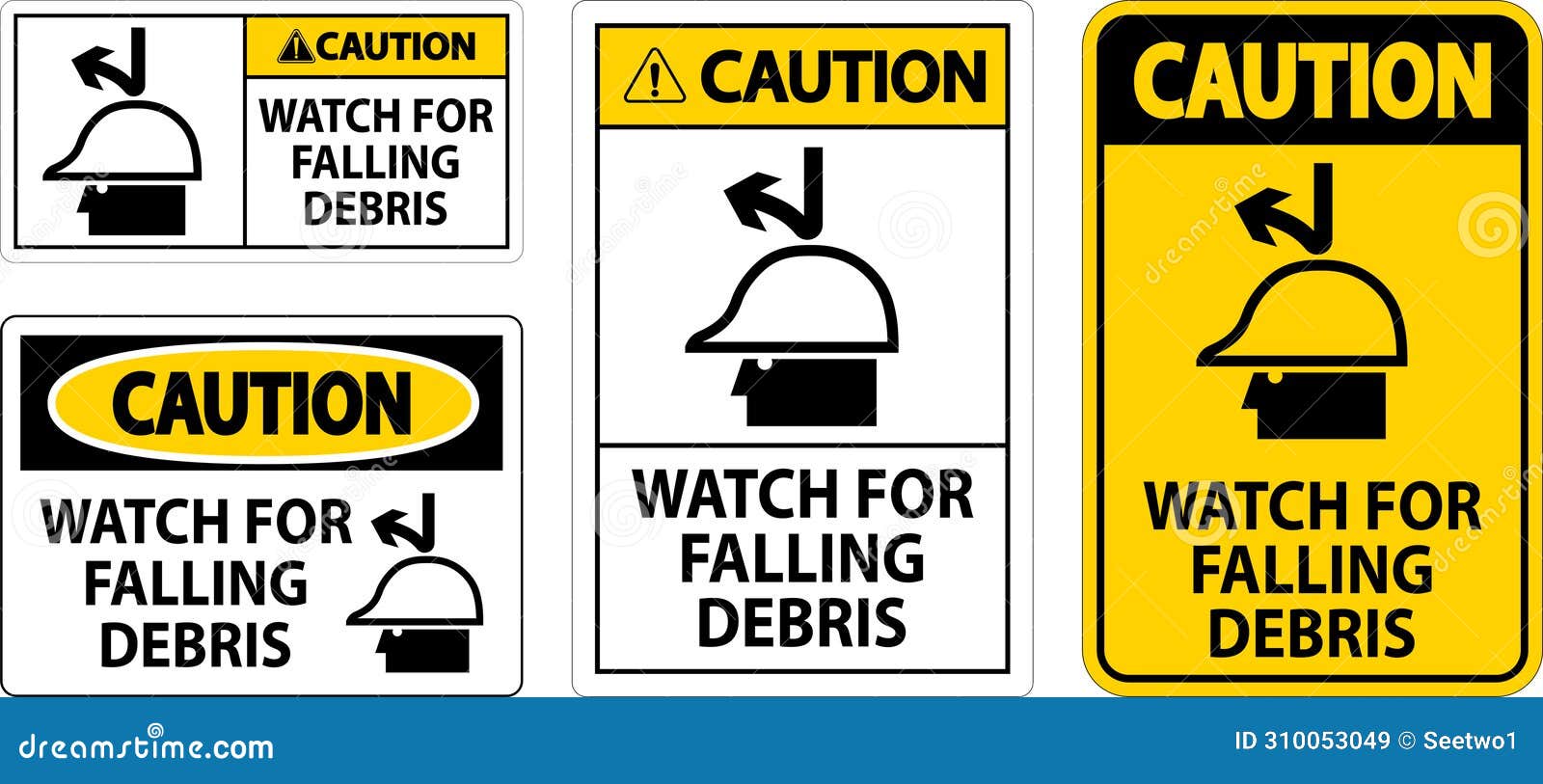 Warning Sign, Watch for Falling Debris Stock Vector - Illustration of ...