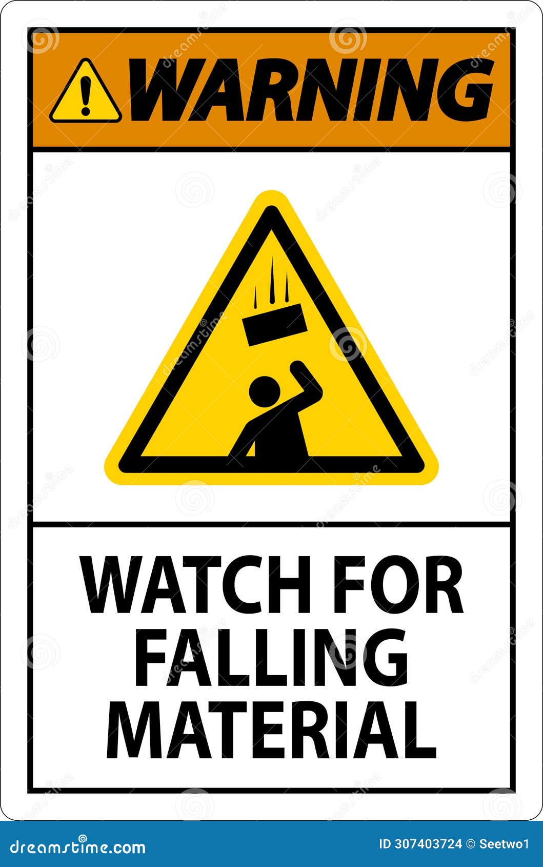 Warning Sign, Watch for Falling Material Stock Vector - Illustration of ...